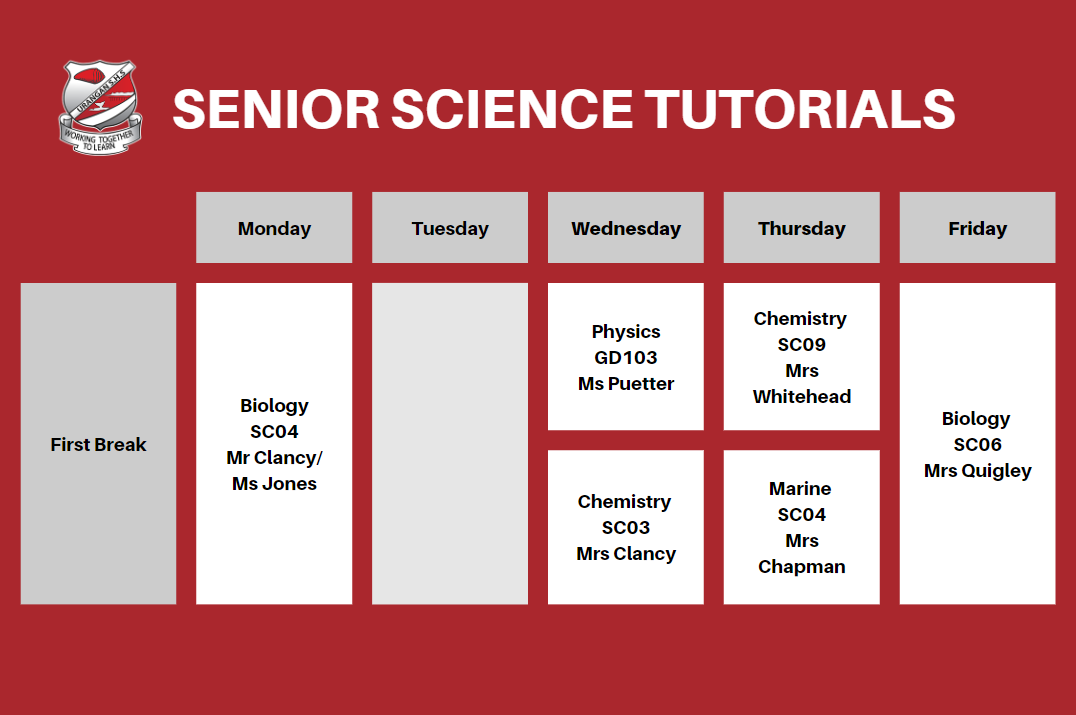 Senior Science Tutorials